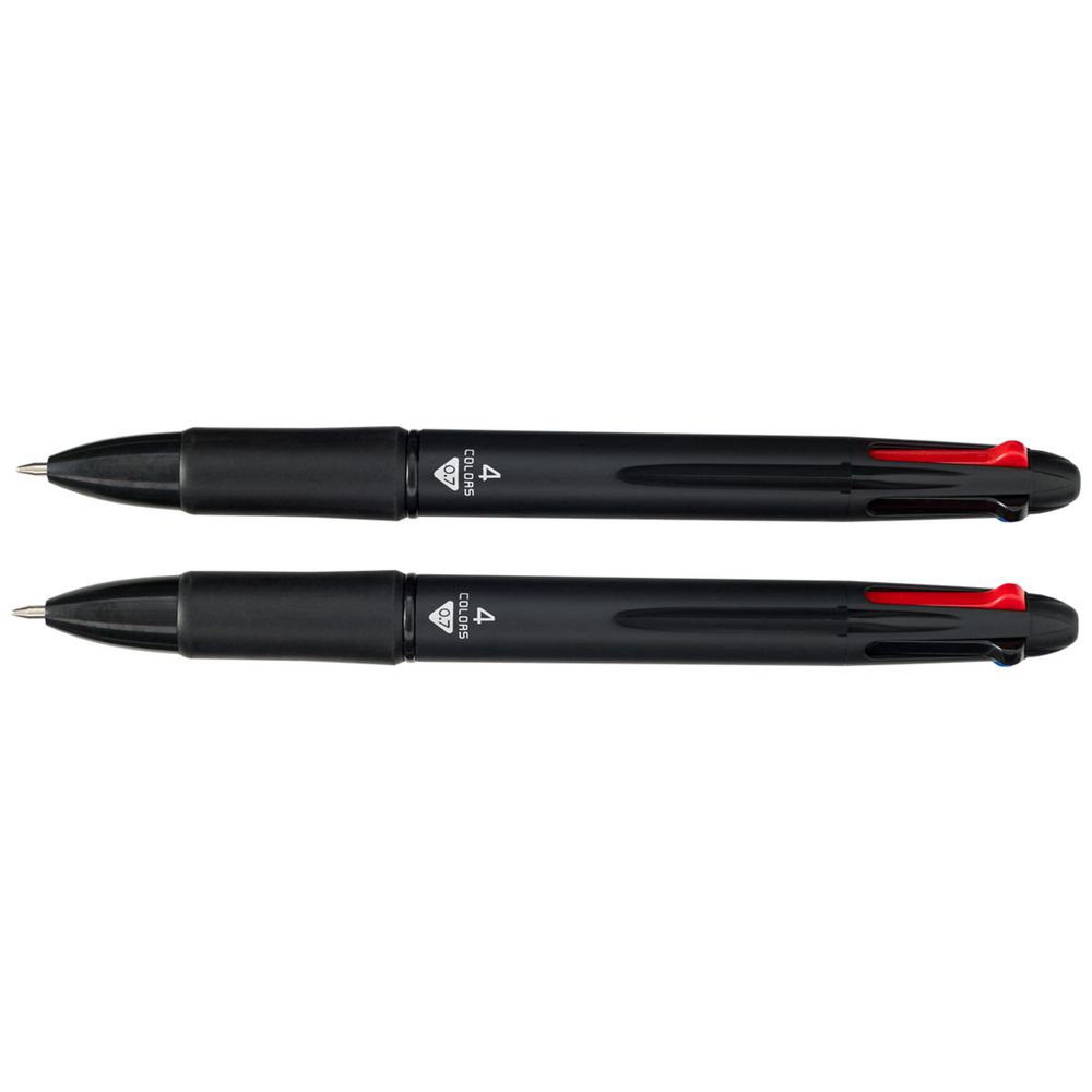J.Burrows 4 Colour Ballpoint Pen 1.0mm 2 Pack | Officeworks