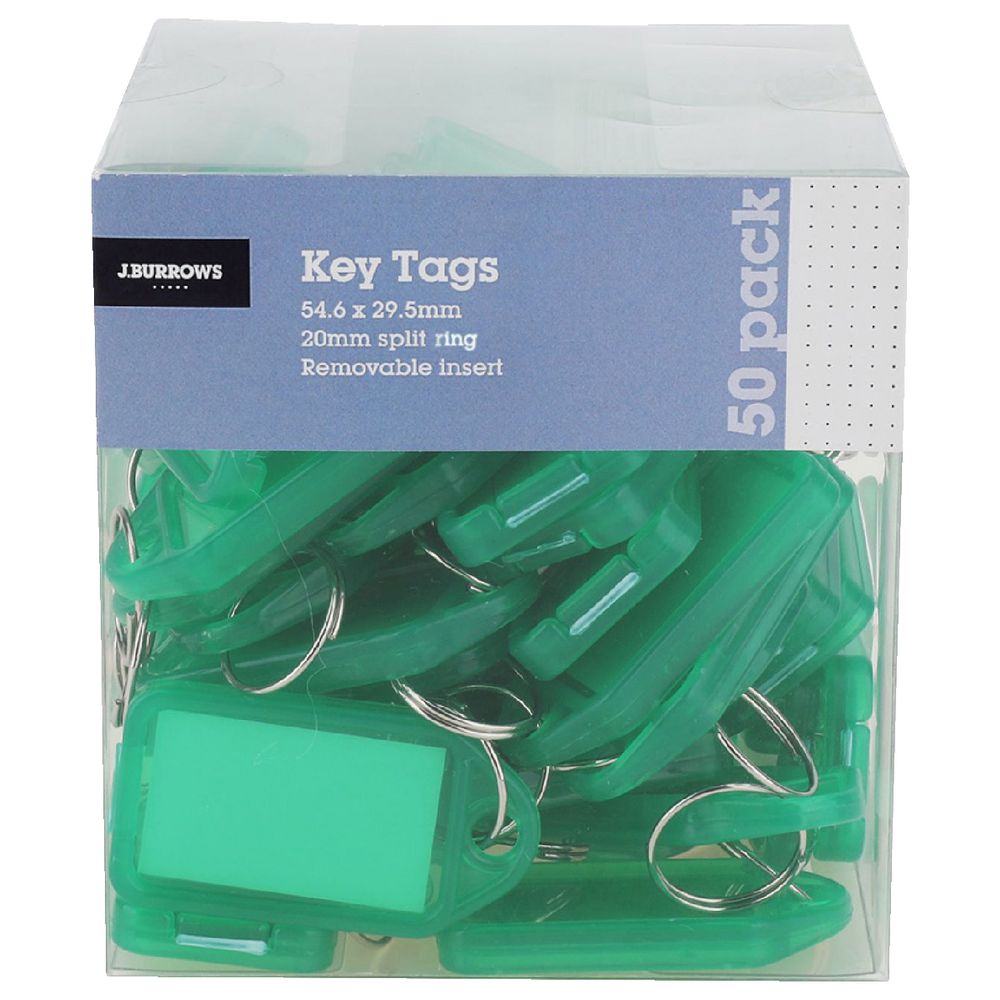 J.Burrows Key Tags Green 50 Pack | Officeworks