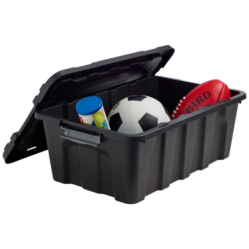 J.Burrows 40L Heavy Duty Storage Container Black | Officeworks