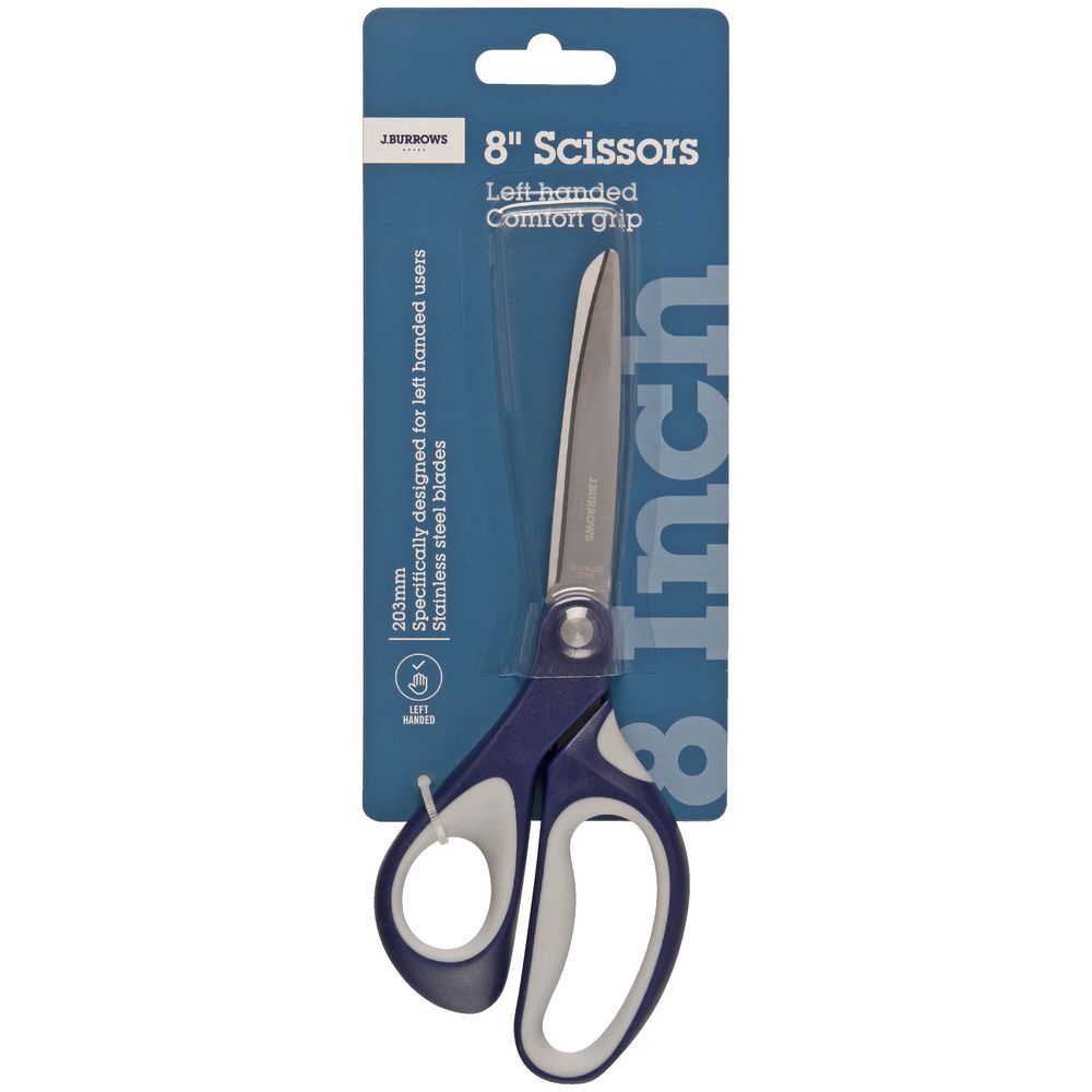 J.Burrows Comfort Grip Scissors Left Handed 8"/203mm | Officeworks