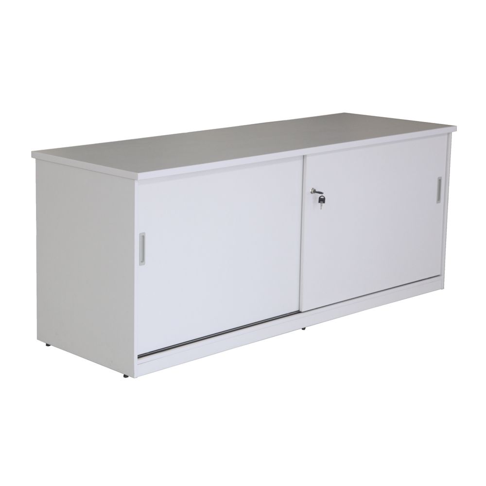 White 4-Door Locking Storage Credenza | atelier-yuwa.ciao.jp