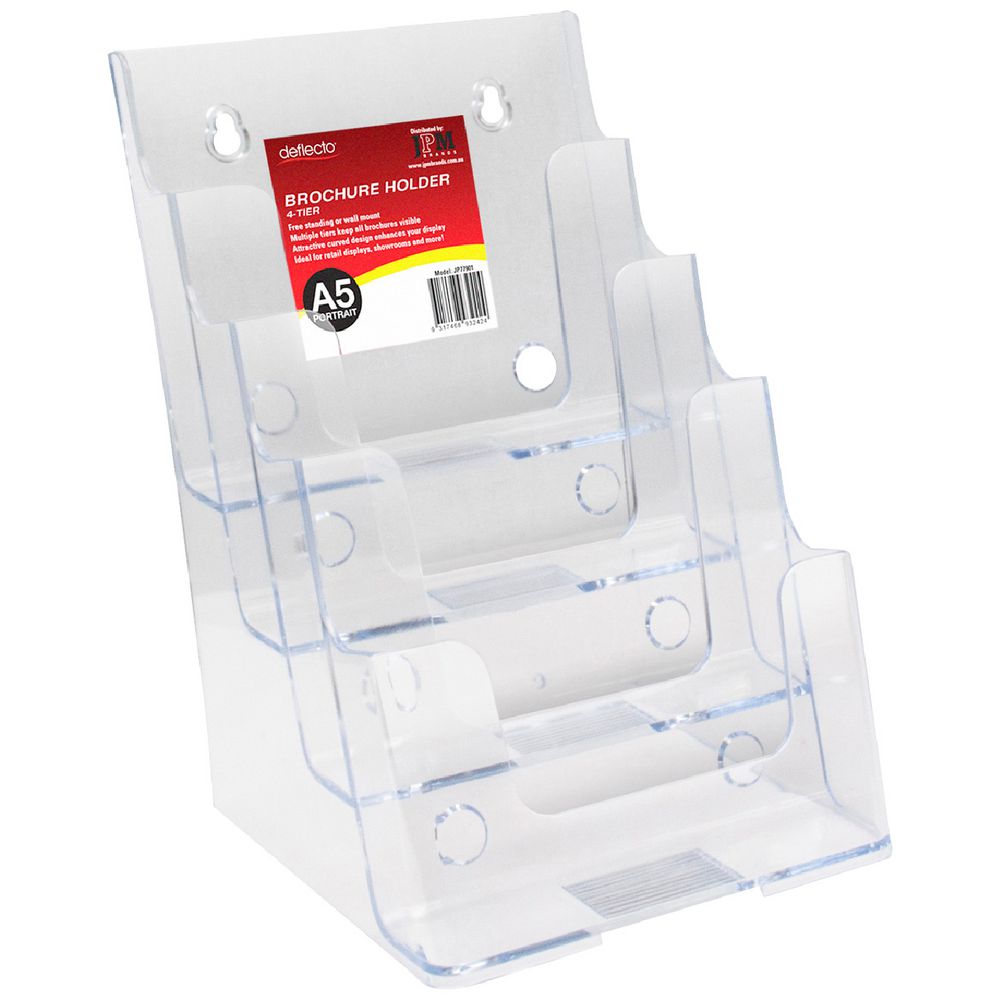 Deflecto 4 Tier A5 Brochure Holder Portrait | Officeworks