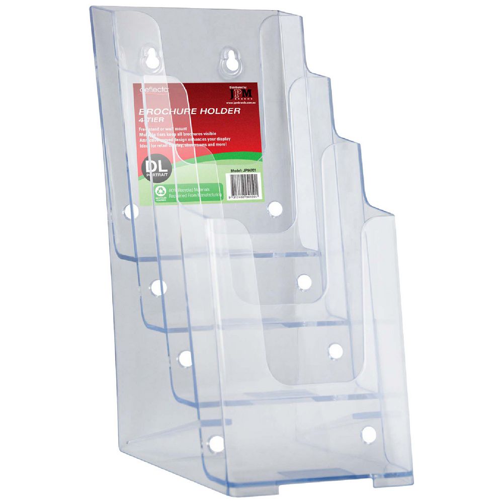 Deflecto DL 4-Tier Brochure Holder Portrait | Officeworks