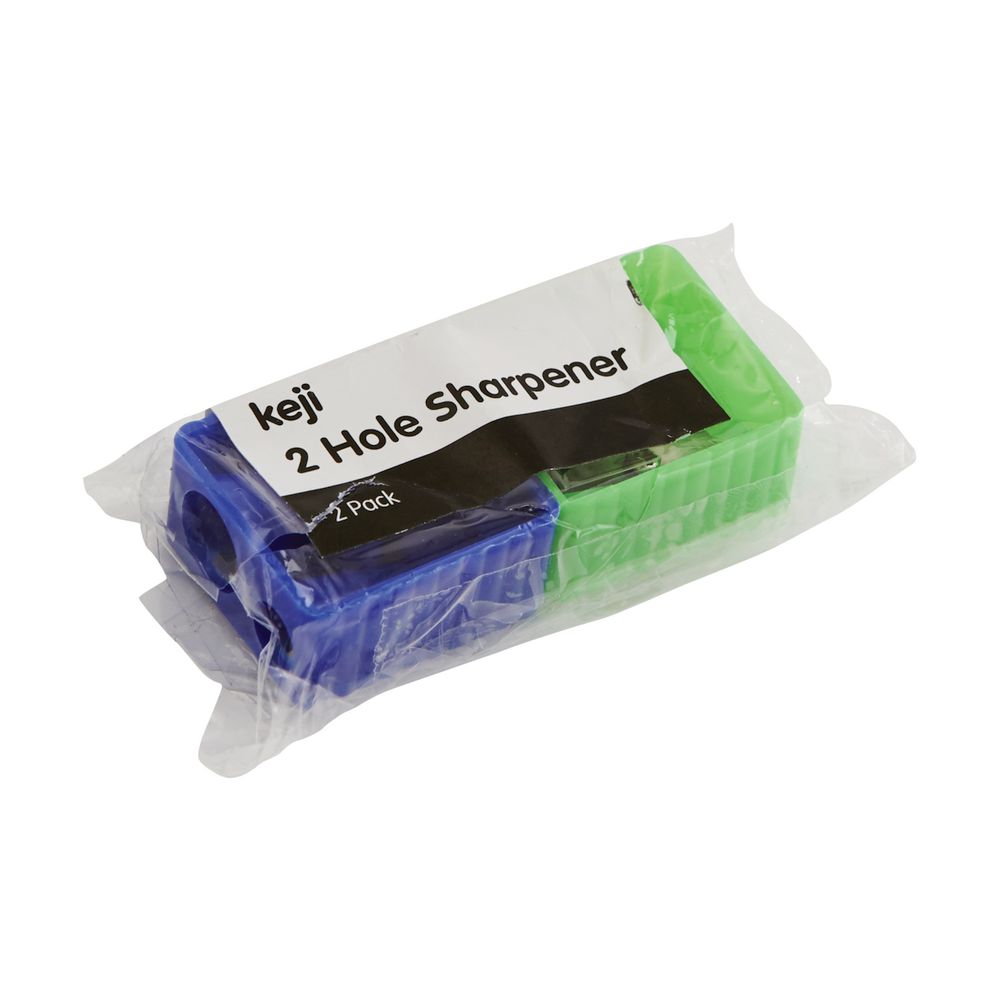 Keji 2 Hole Plastic Sharpener 2 Pack | Officeworks