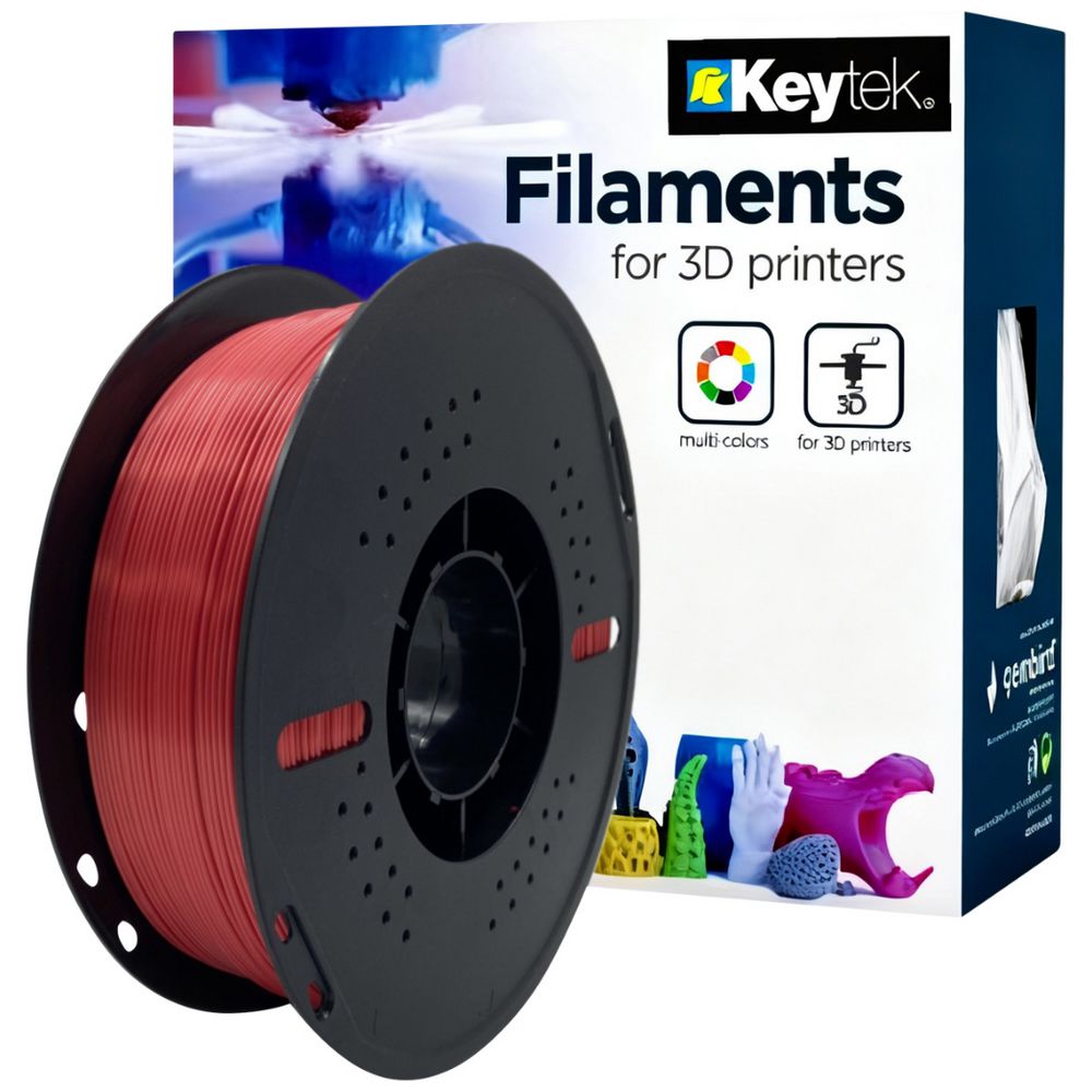 Keytek PLA Silk 3D Filament Red 1kg | Officeworks