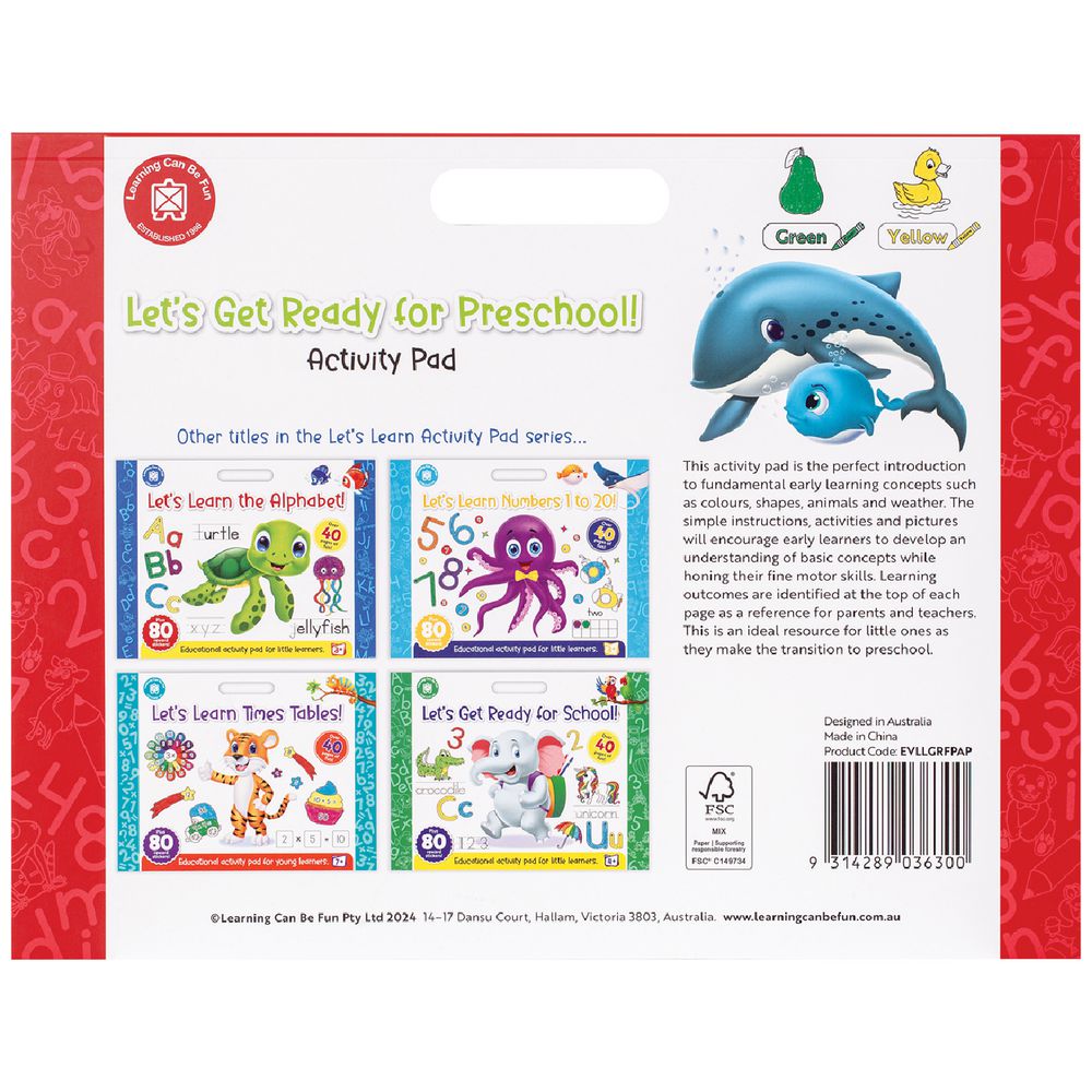 Let's Get Ready For Preschool Activity Pad | Officeworks