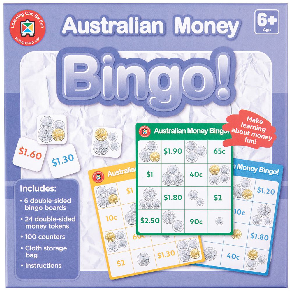Learning Can Be Fun Australian Money Bingo | Officeworks