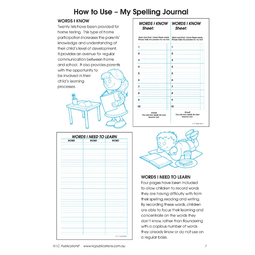 R.I.C My Junior Spelling Journal | Officeworks