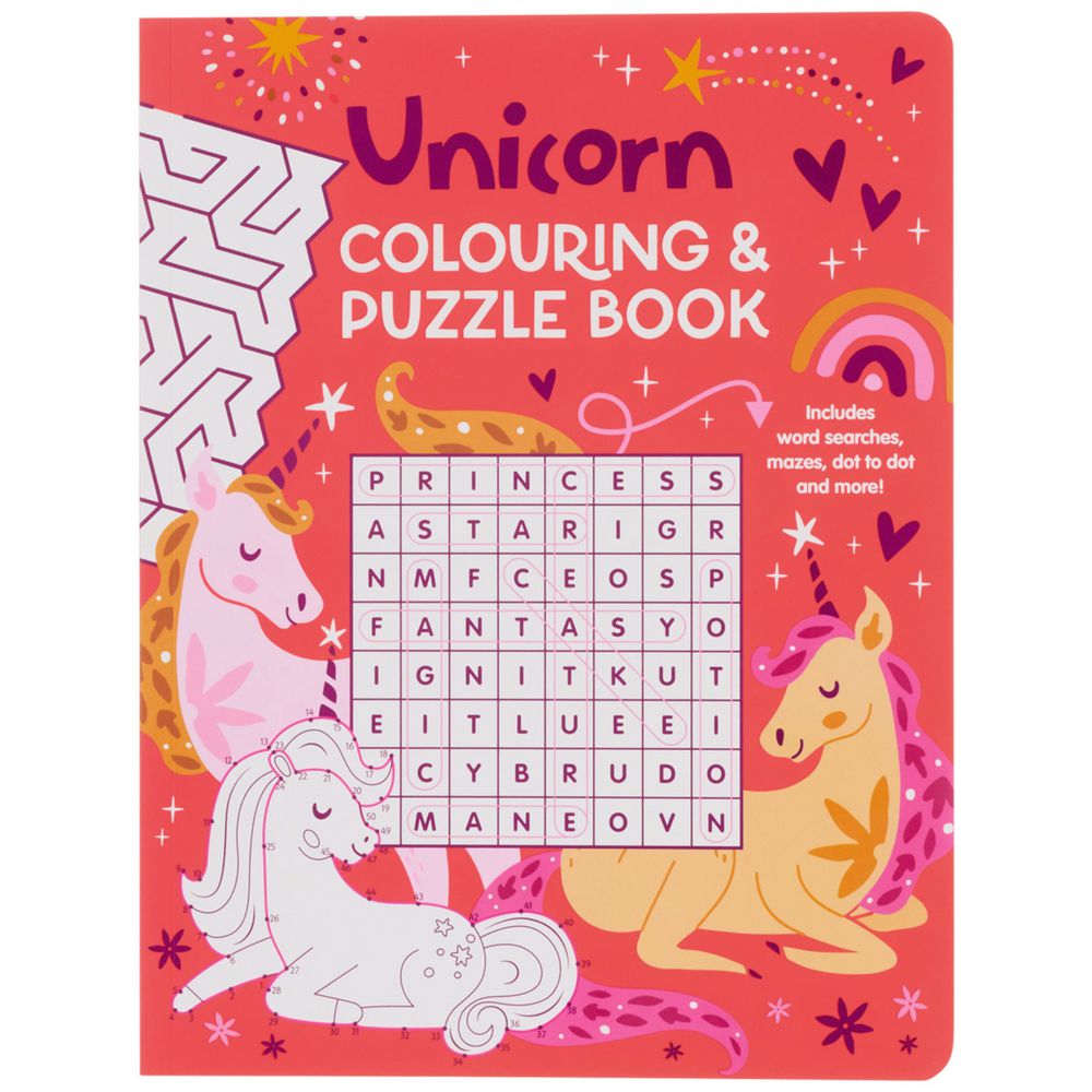 Colouring and Puzzle Book Unicorn | Officeworks