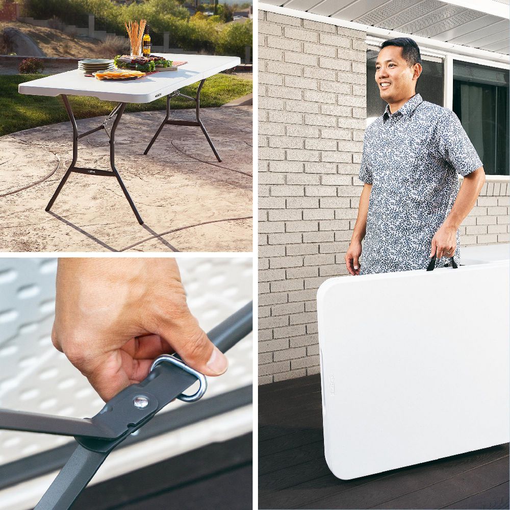 Lifetime Light Commercial 6 Foot Bi-fold Table White | Officeworks