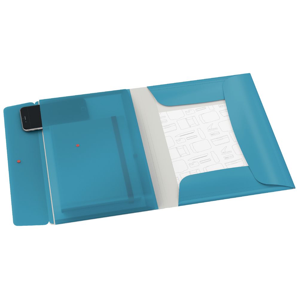 Leitz Cosy A4 3-Flap Folder with Pocket Blue | Officeworks
