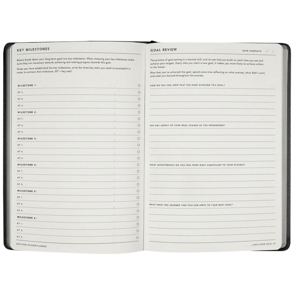 MiGoals B5 Week to View Goal Digger Planner 2026 Black | Officeworks