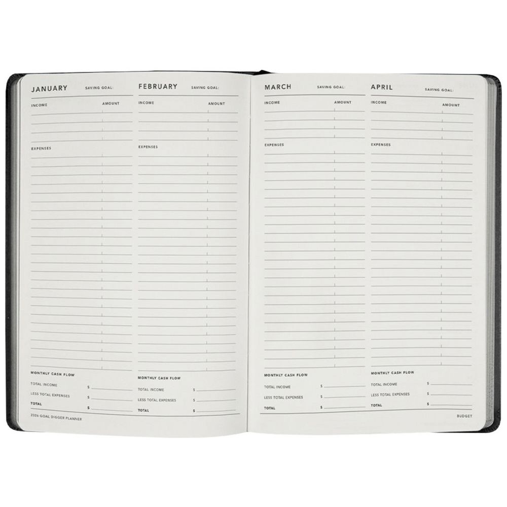 MiGoals B5 Week to View Goal Digger Planner 2026 Black | Officeworks