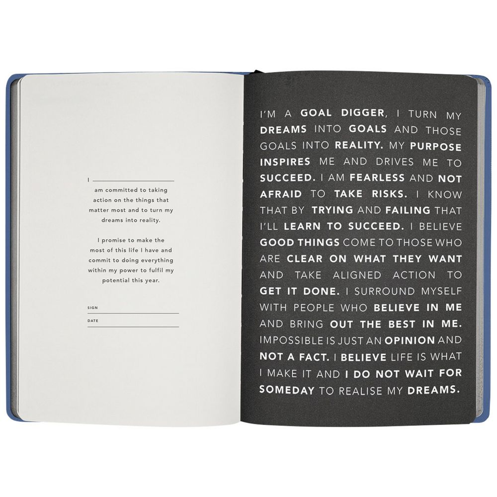 MiGoals A5 Week to View Goal Digger Diary 2026 Element Blue | Officeworks