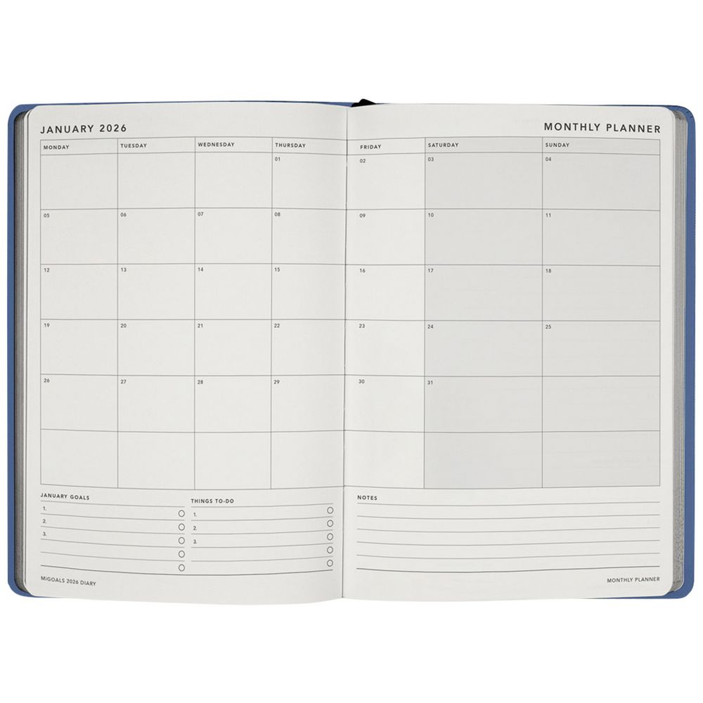 MiGoals A5 Week to View Goal Digger Diary 2026 Element Blue | Officeworks