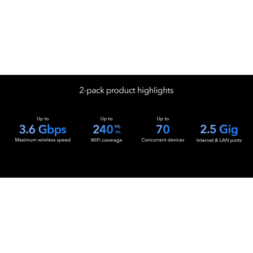 Netgear Orbi 370 Series Dual-band Mesh WiFi 7 Sat 2Pk | Officeworks