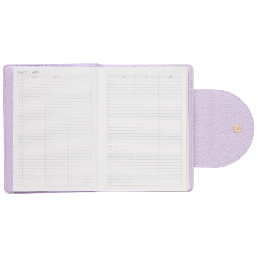 Otto A5 Day to Page Magnetic Closure Undated Diary Lilac | Officeworks