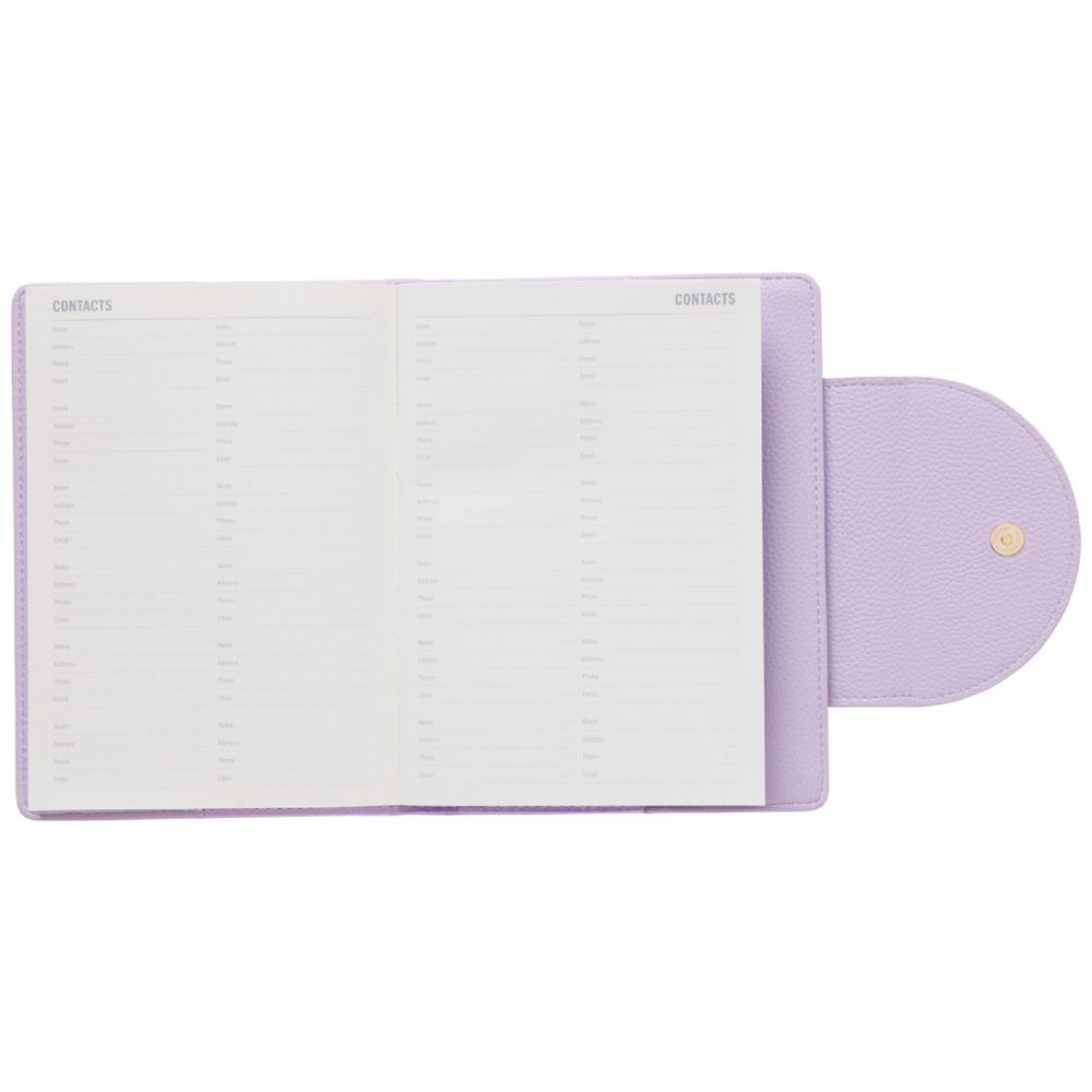 Otto A5 Day to Page Magnetic Closure Undated Diary Lilac | Officeworks