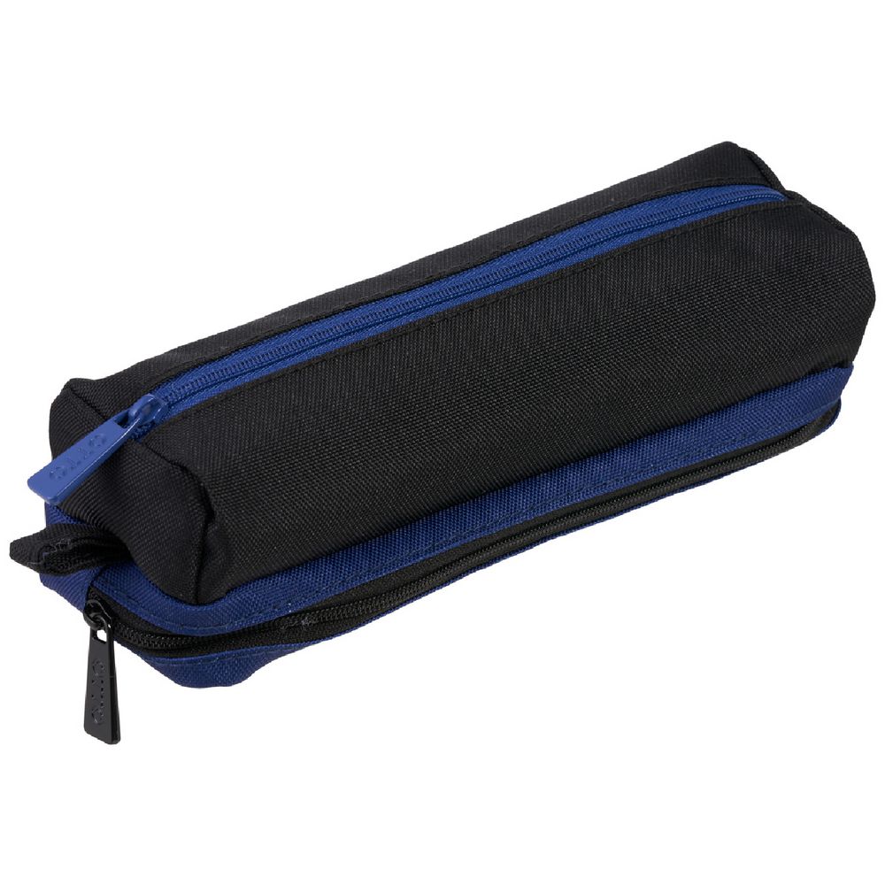 Otto Recycled 2 Zip Pencil Case Black and Blue | Officeworks