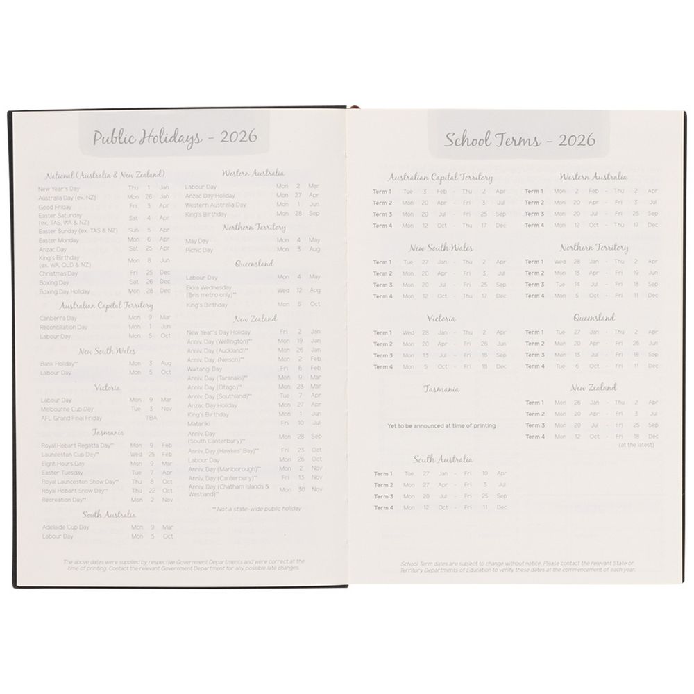 Otto A5 Day to Page 2026 Soft Cover Suede Diary Brown | Officeworks