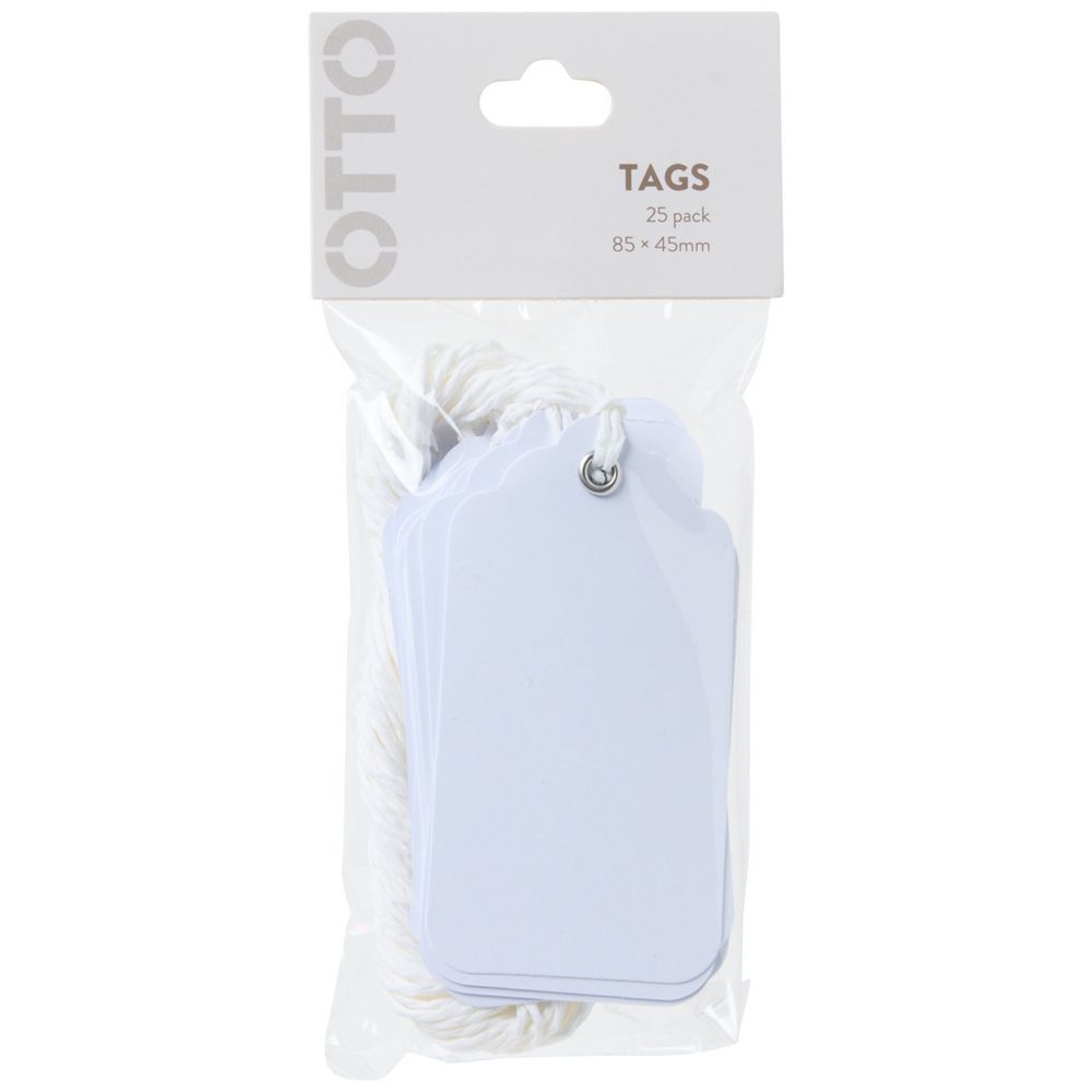 Otto Shipping Tag Scallop White 25 Pack | Officeworks