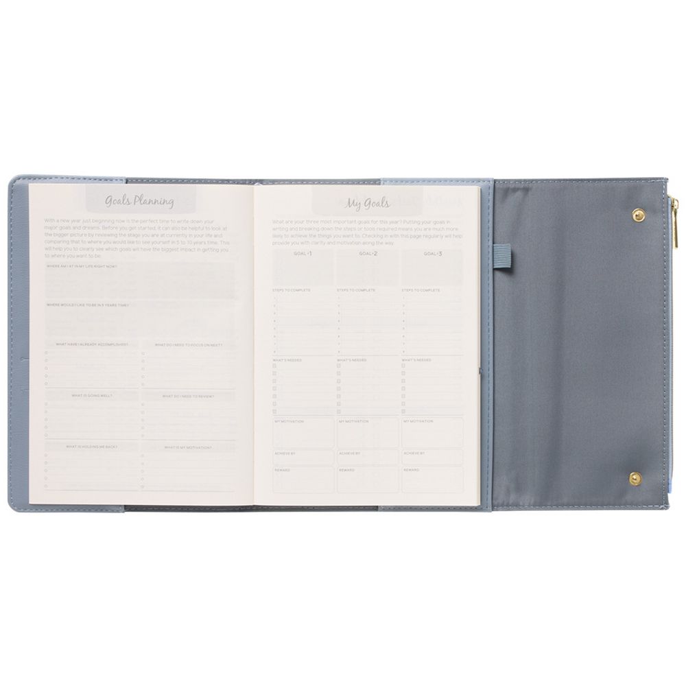 Otto A5 Week to View 2026 Tri Fold Zip Diary Petrol Blue | Officeworks