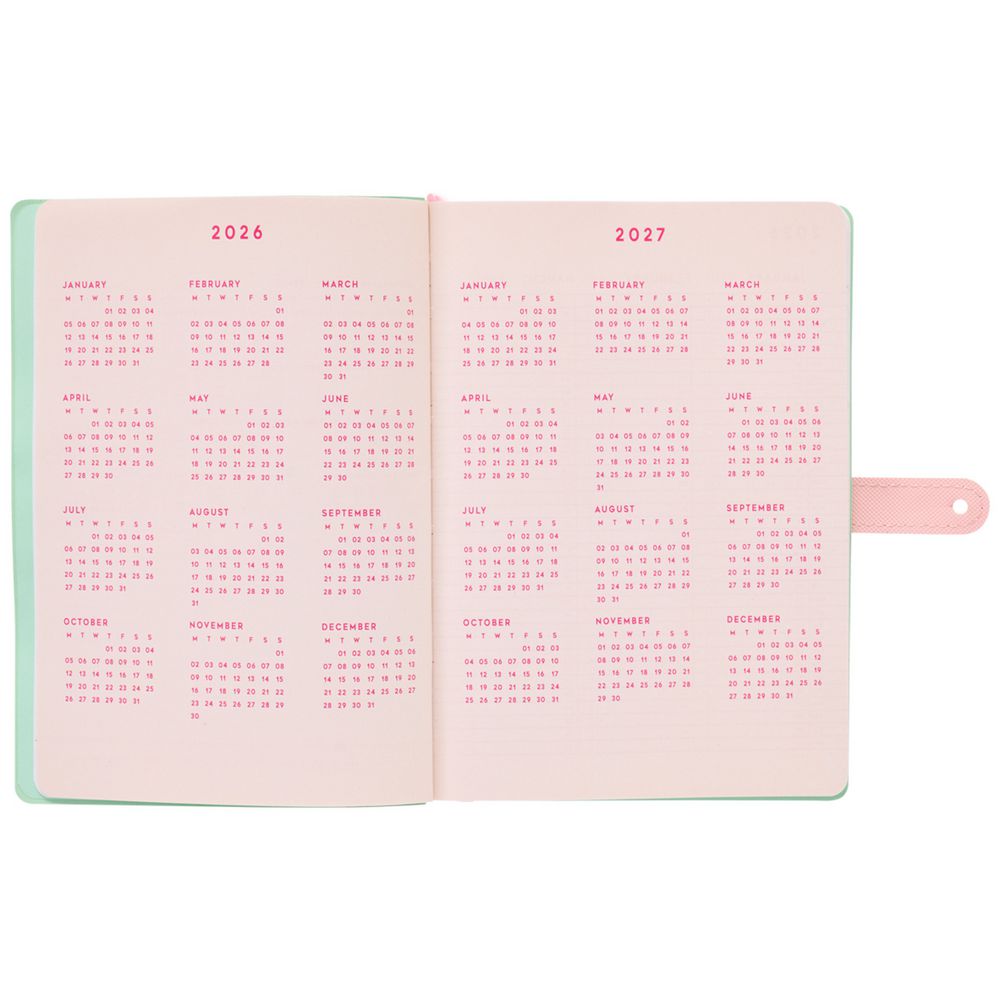Otto A5 Week to View 2026 Colour Block Diary Jelly Mint | Officeworks