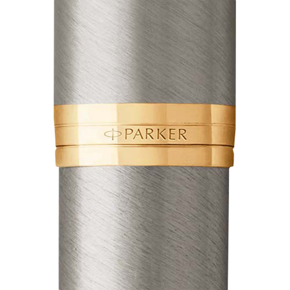 Parker IM Ballpoint & Rollerball Pen Metal Gold Trim Gift Set | Officeworks