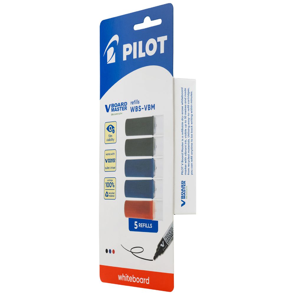 PILOT V Board Master Whiteboard Marker Refills Assorted 5Pk | Officeworks