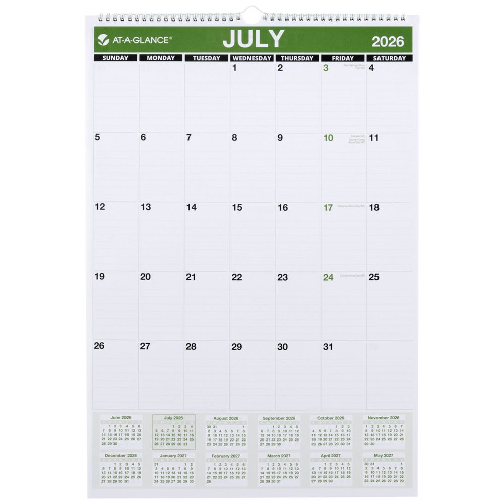 At-A-Glance 393x577mm Wall Calendar 2026 | Officeworks