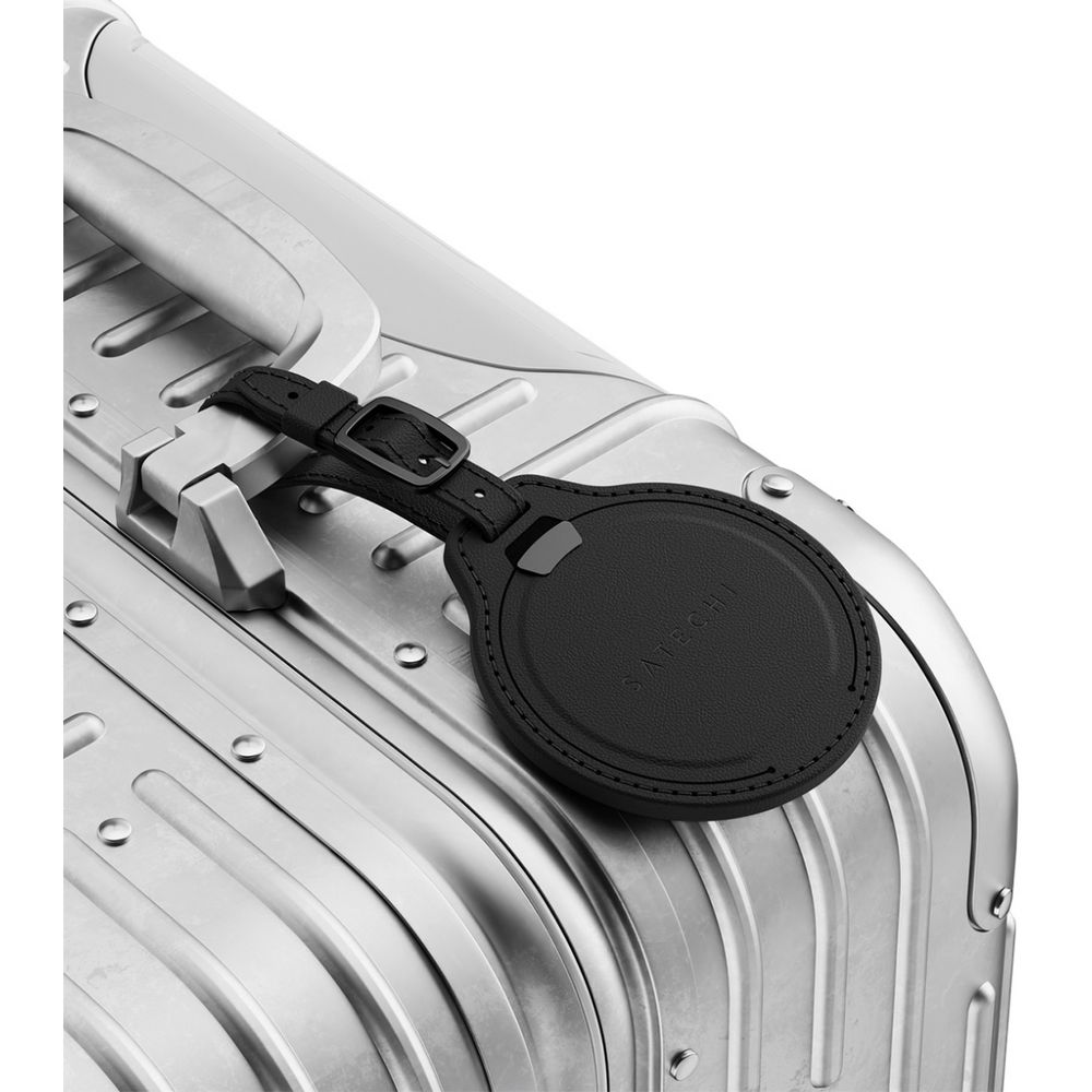Satechi FindAll Vegan Leather Luggage Tag Black | Officeworks