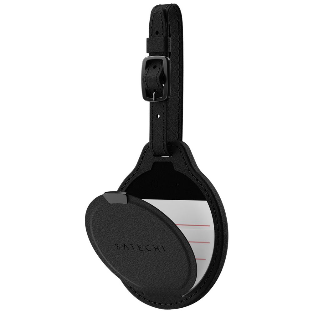 Satechi FindAll Vegan Leather Luggage Tag Black | Officeworks