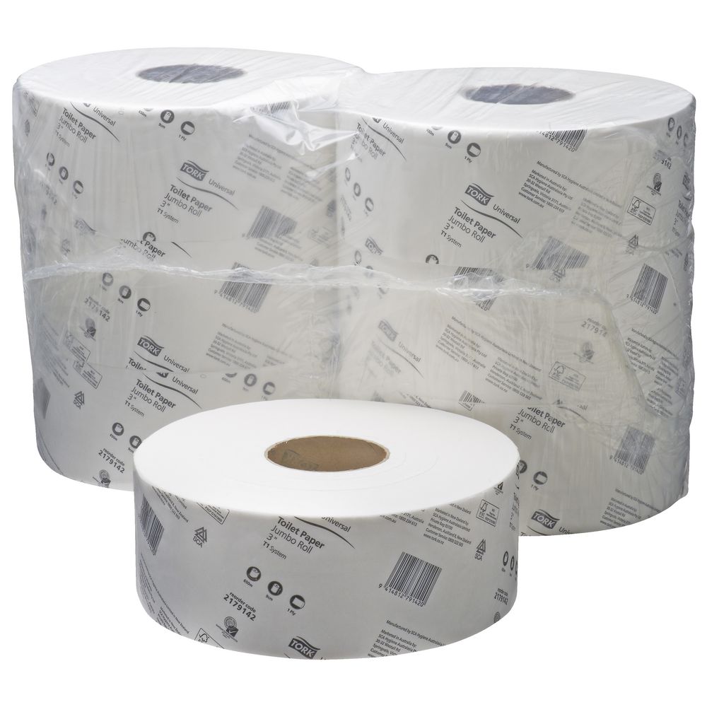 Tork T1 System Universal Jumbo 1 Ply Toilet Paper Roll 6 Pack | Officeworks
