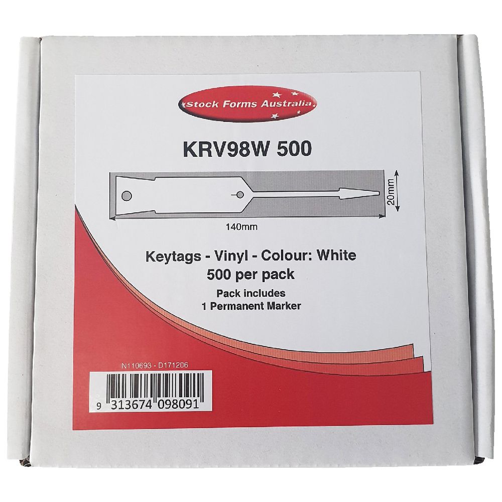 Disposable Vinyl Key Tags White 500 Pack | Officeworks