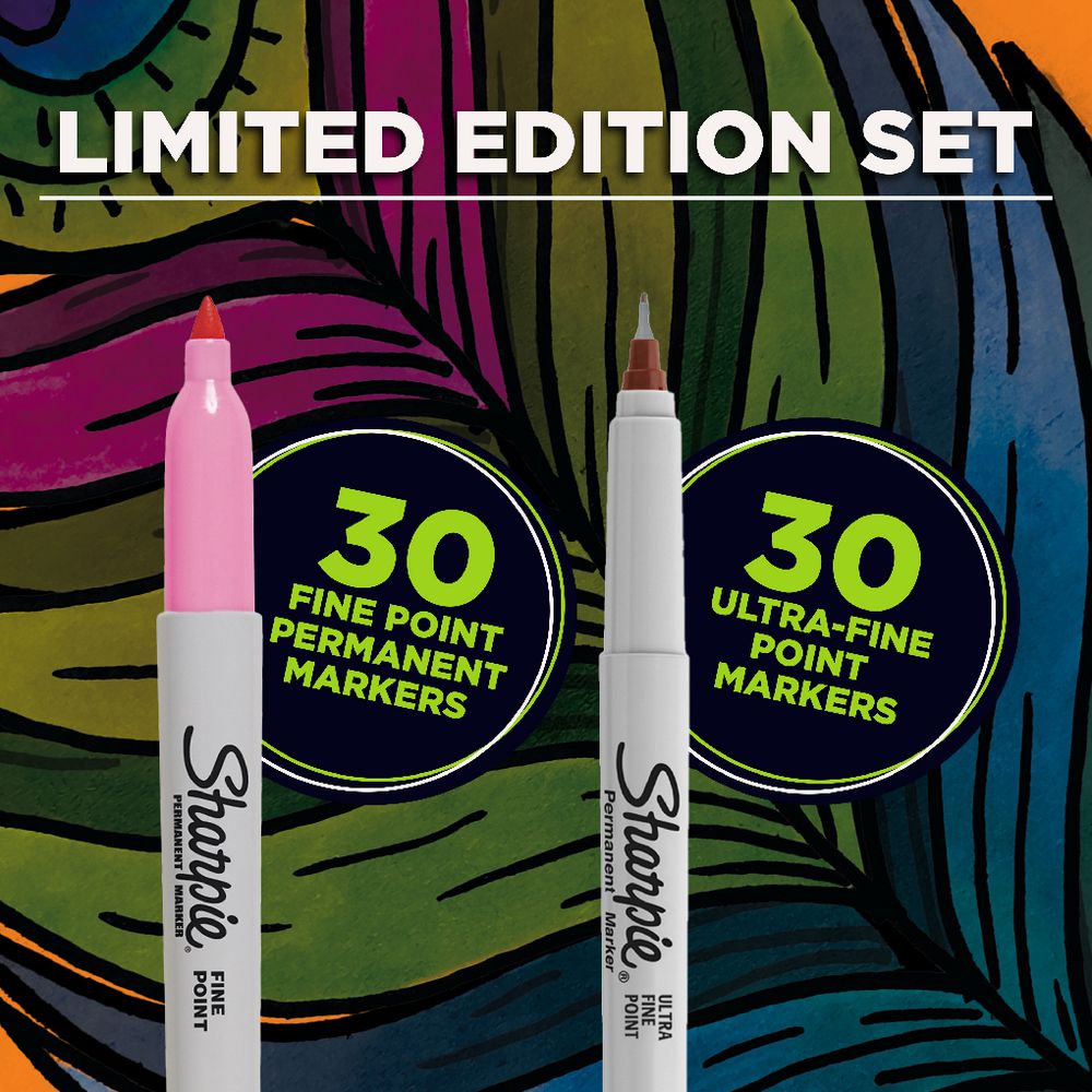 Sharpie Fine Permanent Markers Assorted 60 Pack | Officeworks