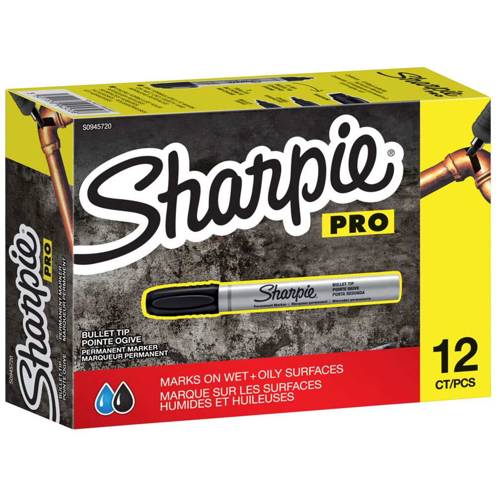 Sharpie Metal Permanent Marker Bullet Tip Black 12 Pack | Officeworks