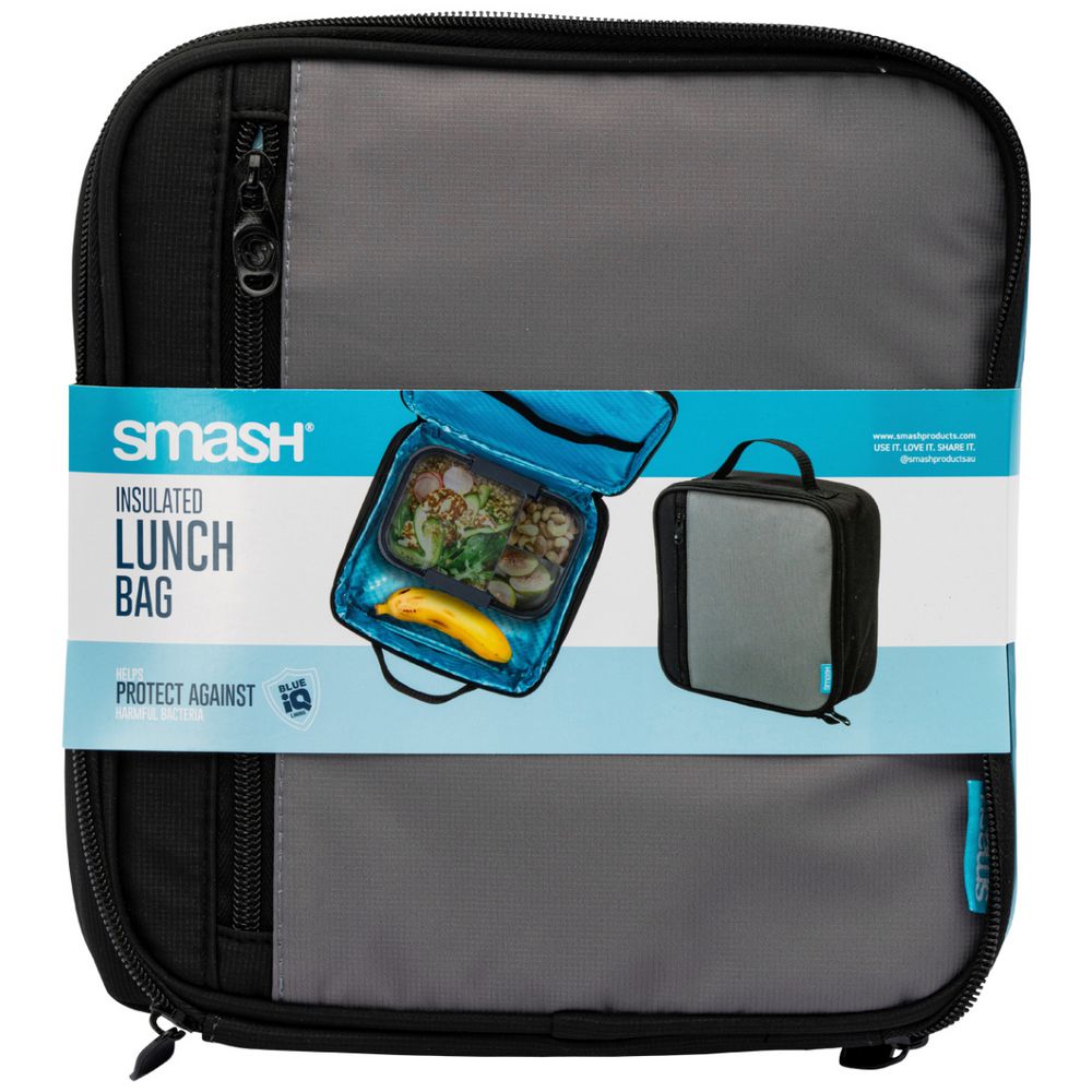 Smash Square Pocket Lunch Case Grey/Black | Officeworks
