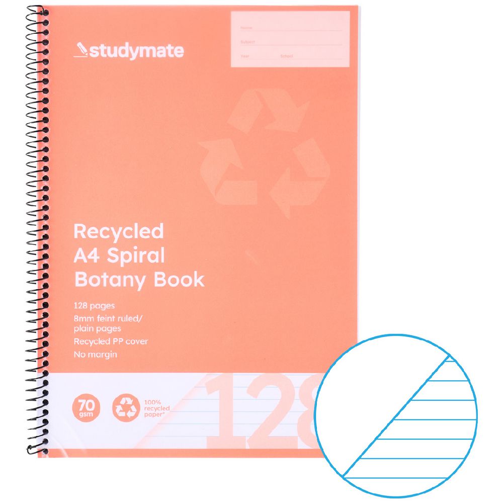 Studymate A4 Reycled Botany Book 128 Pages Orange | Officeworks