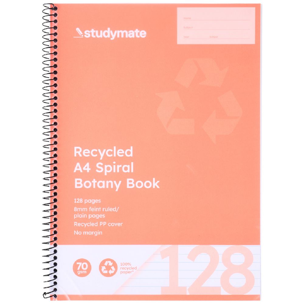Studymate A4 Reycled Botany Book 128 Pages Orange | Officeworks