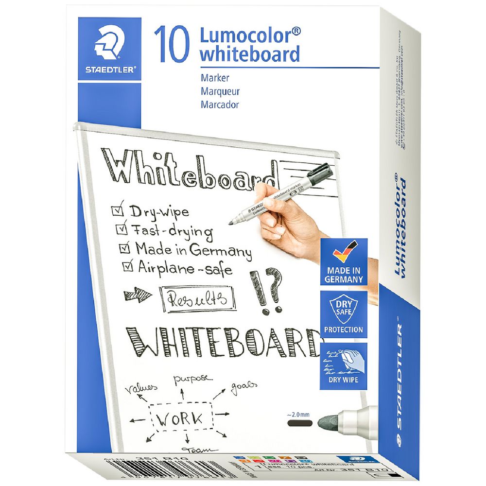 Staedtler Lumocolor Whiteboard Markers Bullet Assorted 10PK | Officeworks