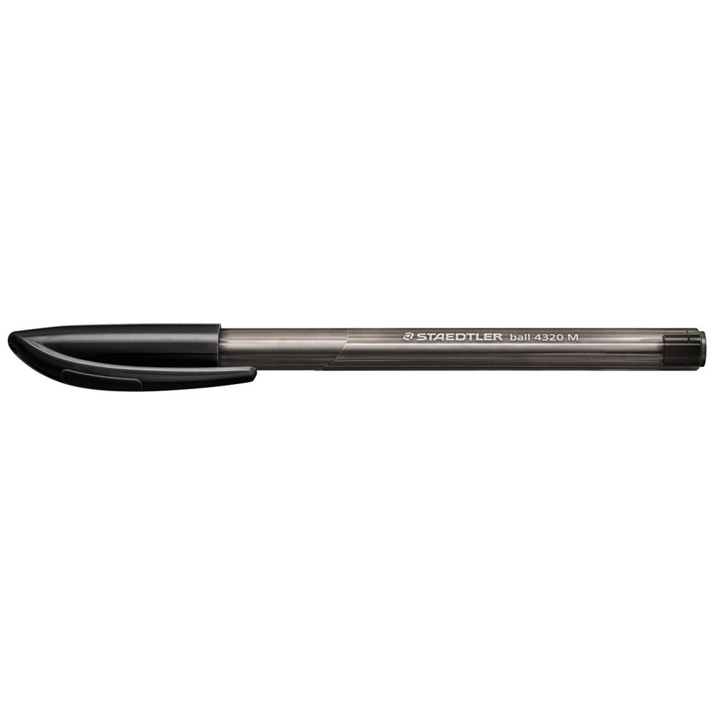 Staedtler Triangular Medium Stick Ballpen 4320 Black 10 Pack | Officeworks
