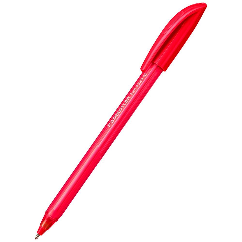 Staedtler Triangular Medium Stick Ballpen 4320 Blue 10 Pack | Officeworks