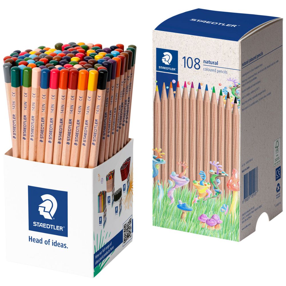 Staedtler Noris Natural Coloured Pencils 108 Pack | Officeworks