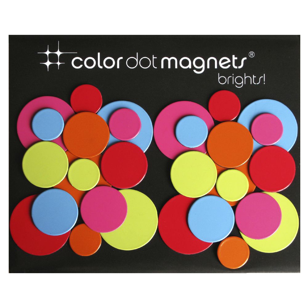 Three By Three Colour Dot Magnets Brights 30 Pack | Officeworks