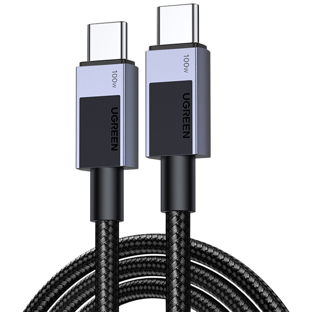 UGREEN USB-C to USB-C 5A/100W Braided Cable 2M Space Grey | Officeworks