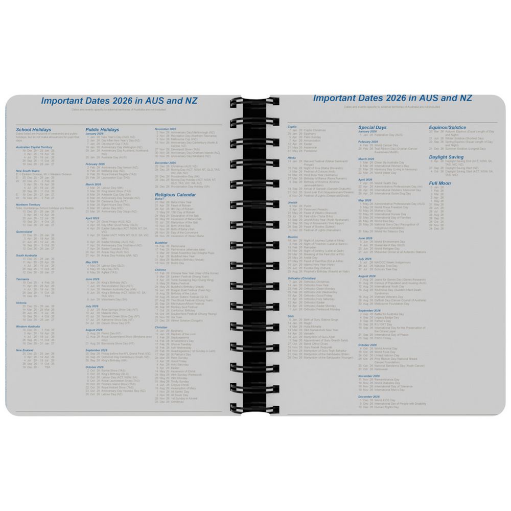 Upward A5 Day to Page 2026 Deluxe Diary Black | Officeworks