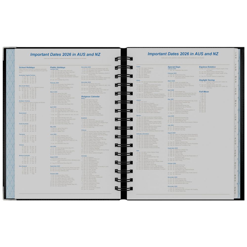 Upward A5 Week to View 2026 Deluxe Diary Black | Officeworks