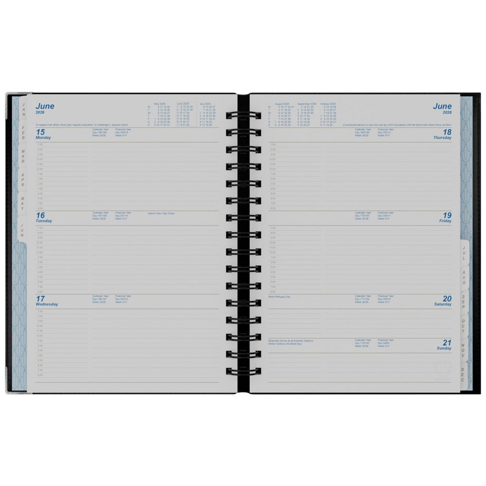 Upward A5 Week to View 2026 Deluxe Diary Black | Officeworks