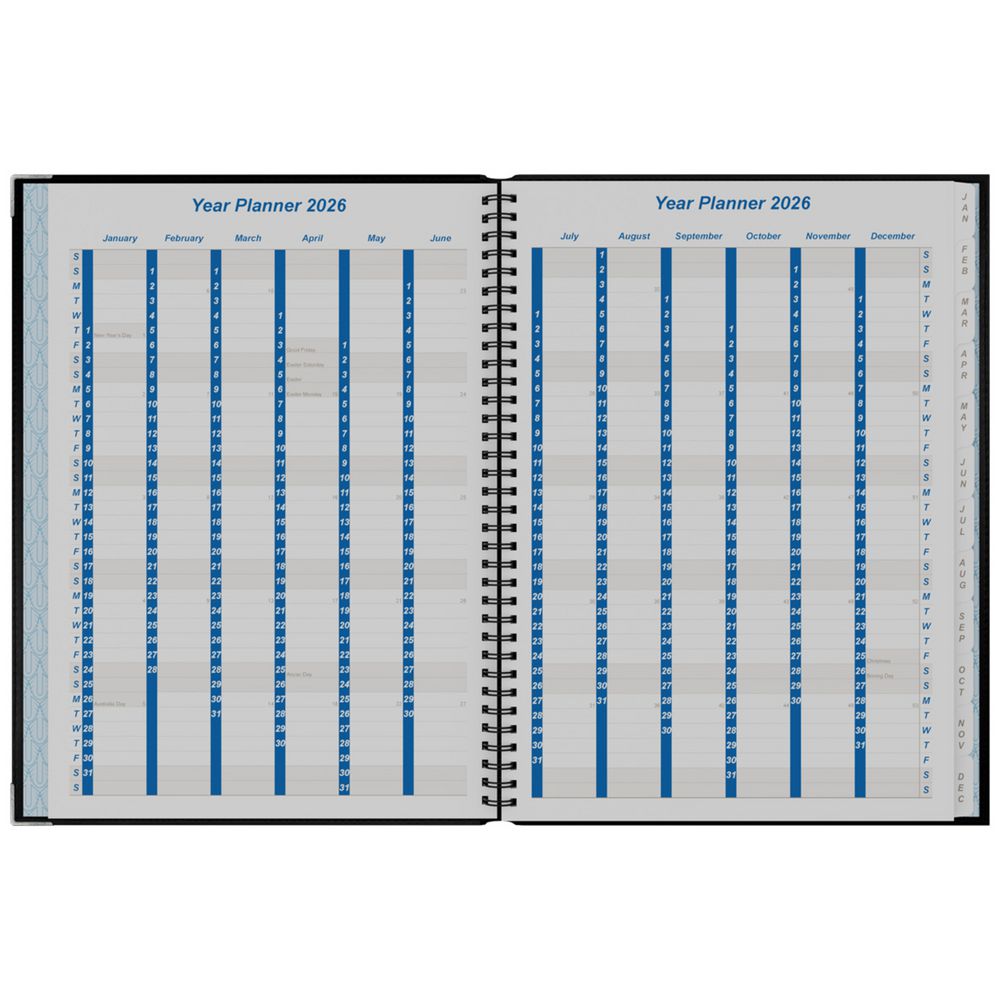 Upward A4 Week to View 2026 Deluxe Diary Black | Officeworks