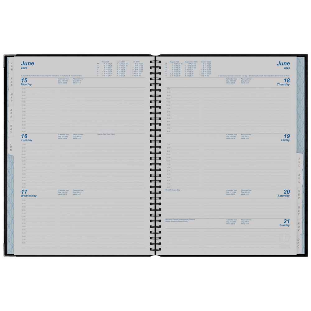 Upward A4 Week to View 2026 Deluxe Diary Black | Officeworks